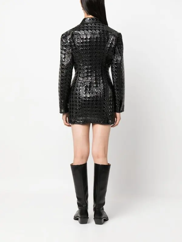 MSGM Embossed Faux Leather Shirt Jacket