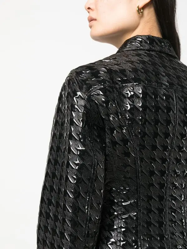MSGM Embossed Faux Leather Shirt Jacket