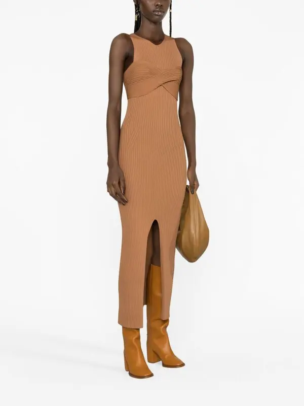 Nanushka Twist-detail Ribbed-knit Dress