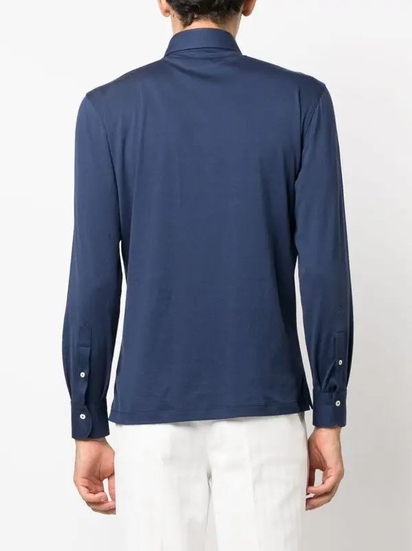 Brunello Cucinelli Long-sleeved Cotton Polo Shirt