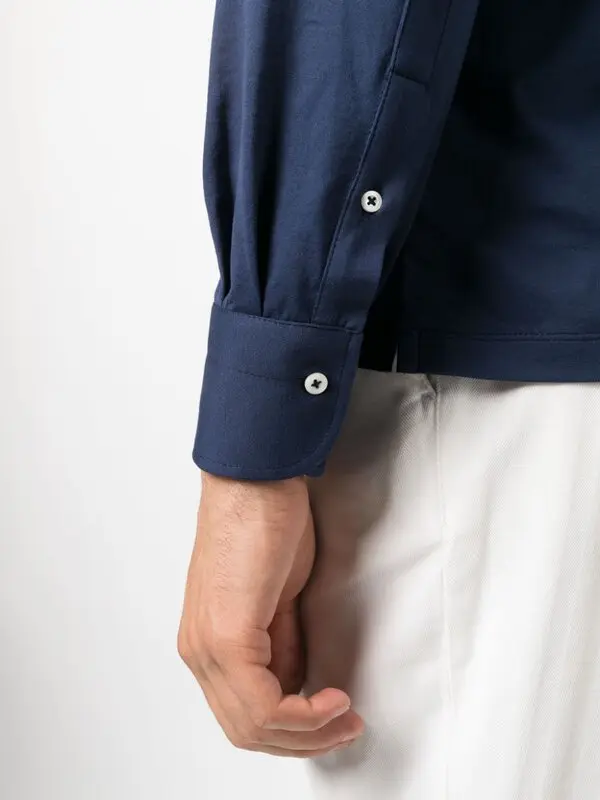 Brunello Cucinelli Long-sleeved Cotton Polo Shirt