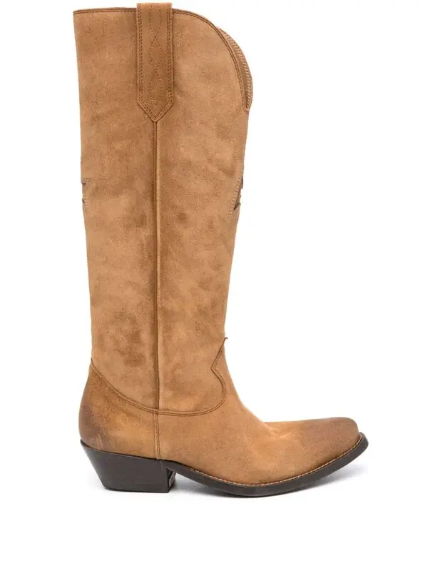 GOLDEN GOOSE Suede Western Boots - Brown