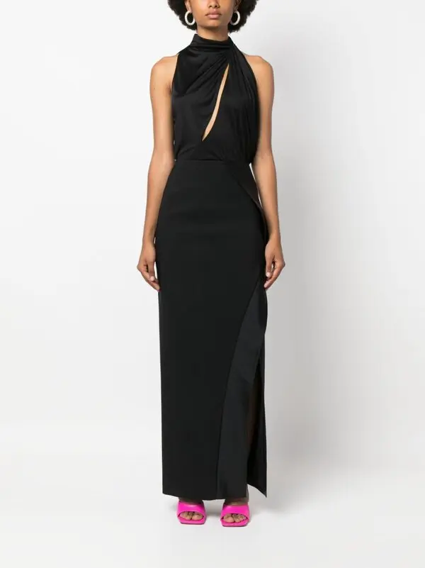 GENNY High-waisted Maxi Skirt With Draped Detail