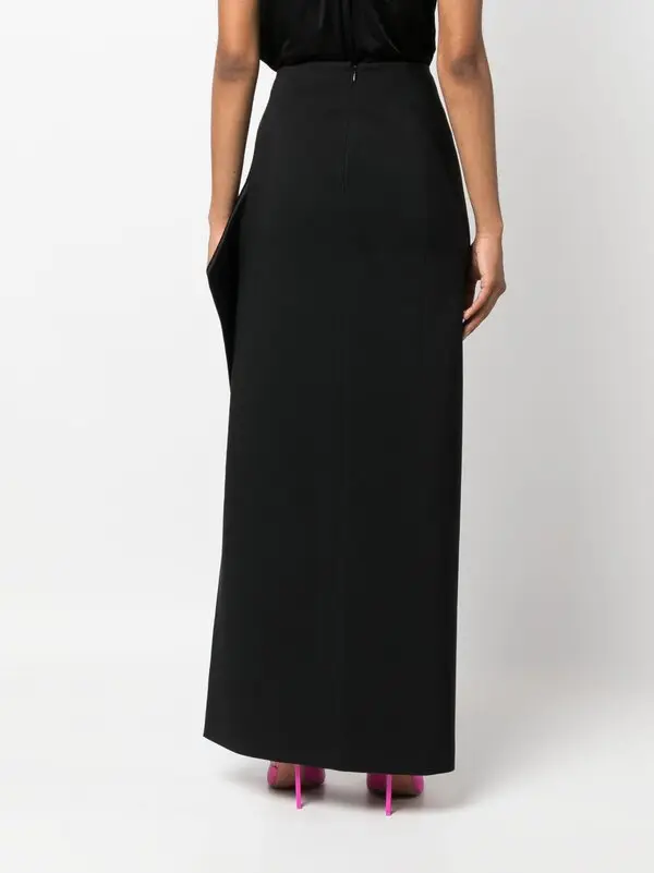 GENNY High-waisted Maxi Skirt With Draped Detail