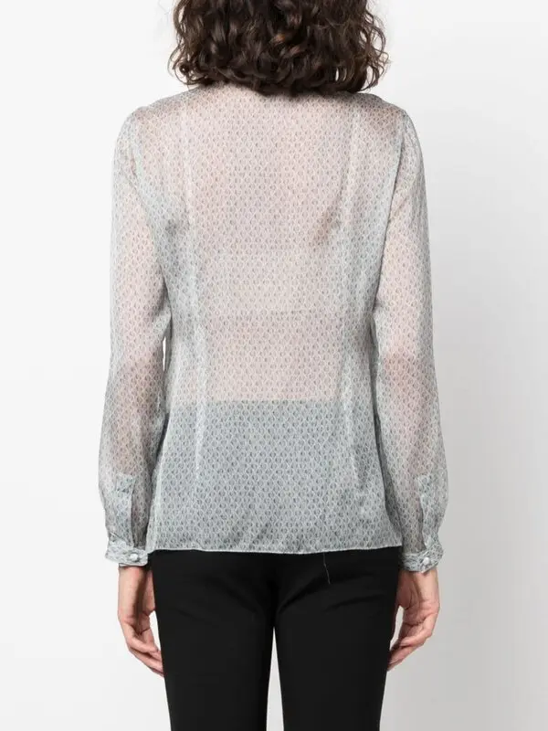 Emporio Armani Geometric-pattern Silk Blouse