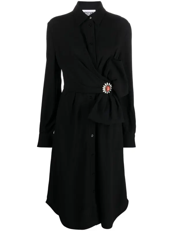 Moschino Bow-detail Buttoned Shirt Dress