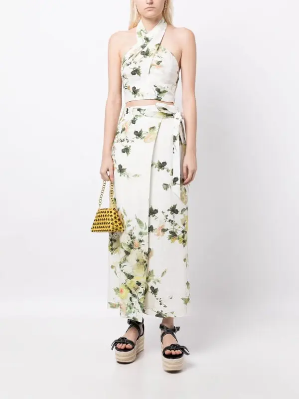 Erdem Luna Linen Top - Green