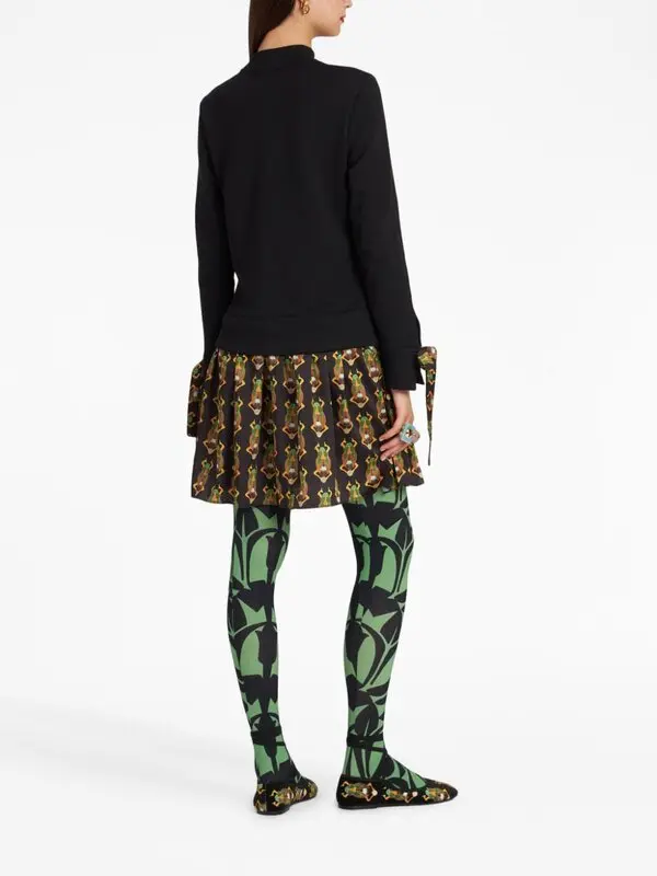 La DoubleJ Graphic-print Layered Minidress - Black