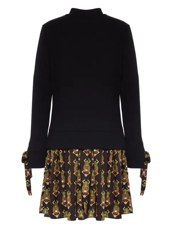 La DoubleJ Graphic-print Layered Minidress - Black