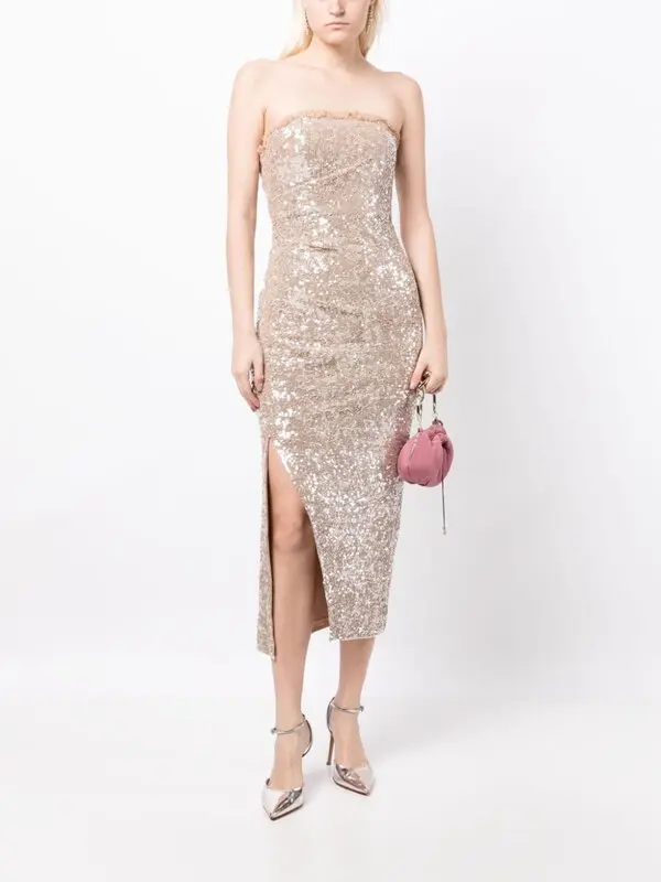 NEEDLE & THREAD Stellar Gloss Strapless Dress