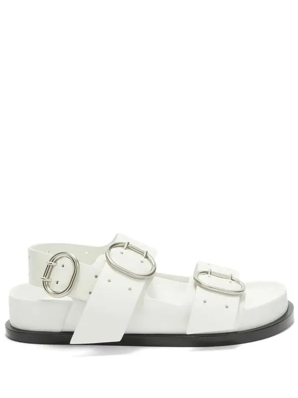JIL SANDER Open-toe Buckled Leather Sandals