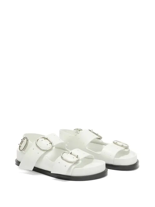 JIL SANDER Open-toe Buckled Leather Sandals