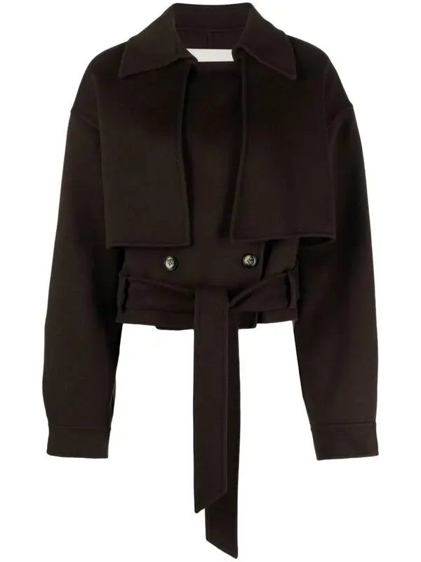 Nanushka Cropped Trench Jacket - Brown
