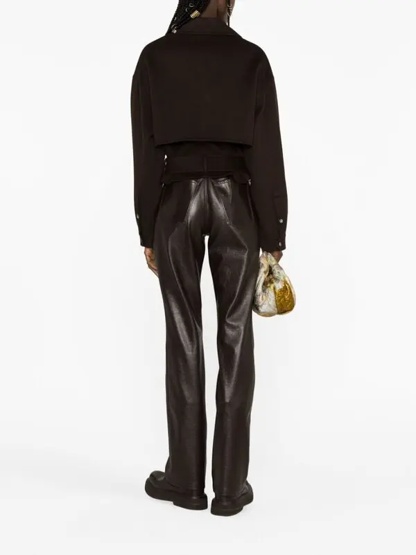 Nanushka Cropped Trench Jacket - Brown