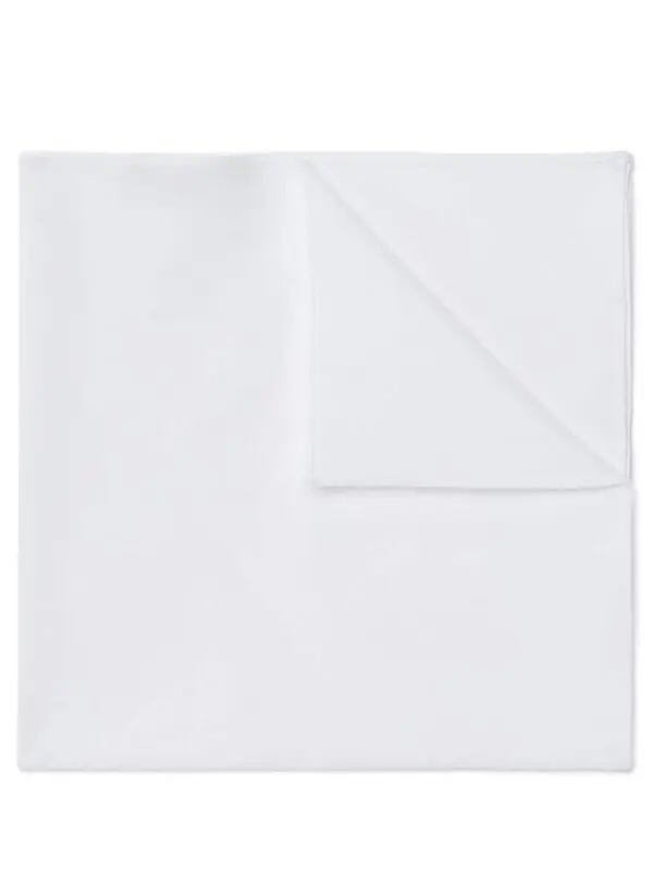 Brunello Cucinelli Finished-edge Cotton Pocket Square - White