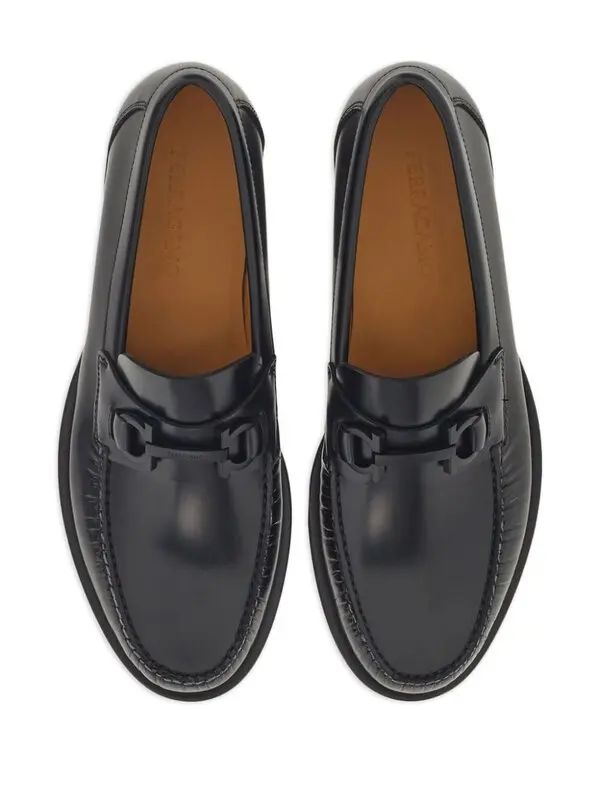 FERRAGAMO Gancini Plaque 35mm Leather Loafers