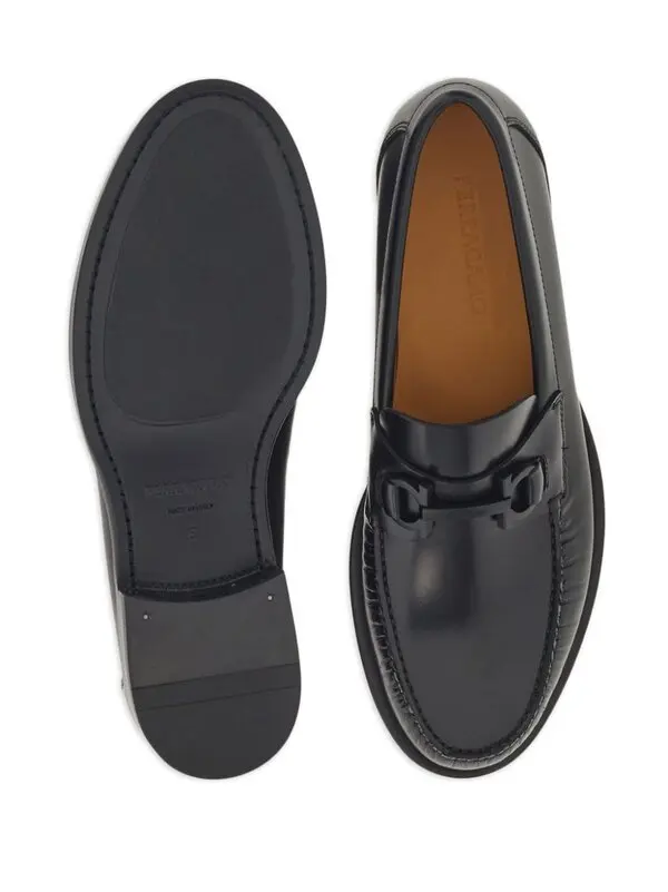 FERRAGAMO Gancini Plaque 35mm Leather Loafers