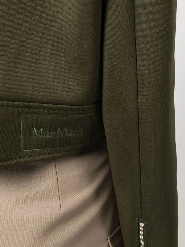 Max Mara Spezie Cropped Biker Jacket - Green | Editorialist