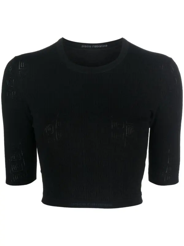 Rabanne Monogram Pattern Crop Top