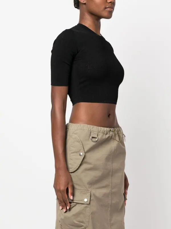 Rabanne Monogram Pattern Crop Top