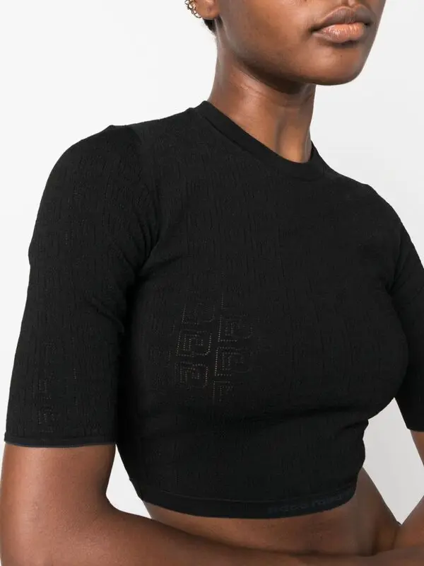 Rabanne Monogram Pattern Crop Top