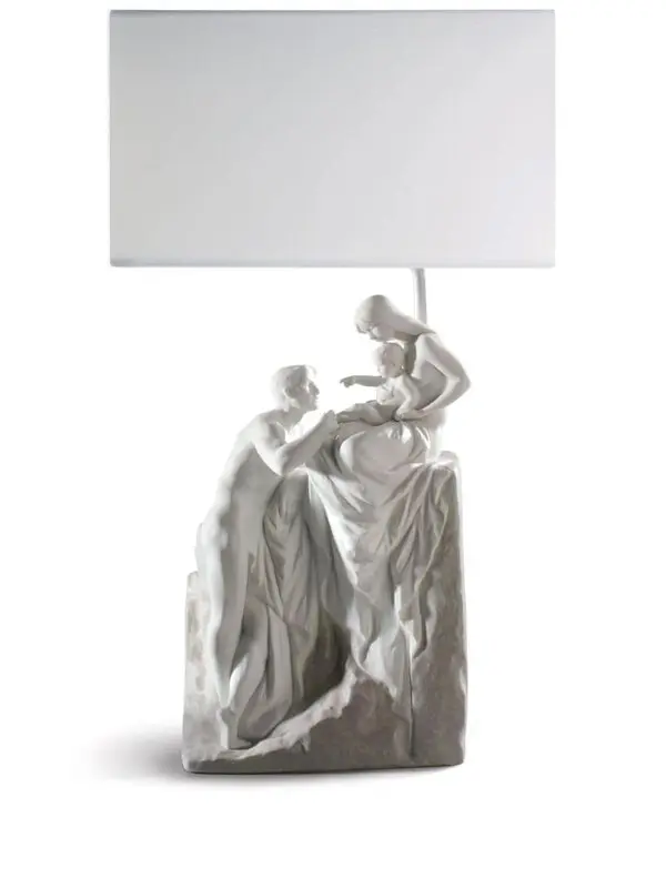 LLADRO Family Table Porcelain Lamp - White