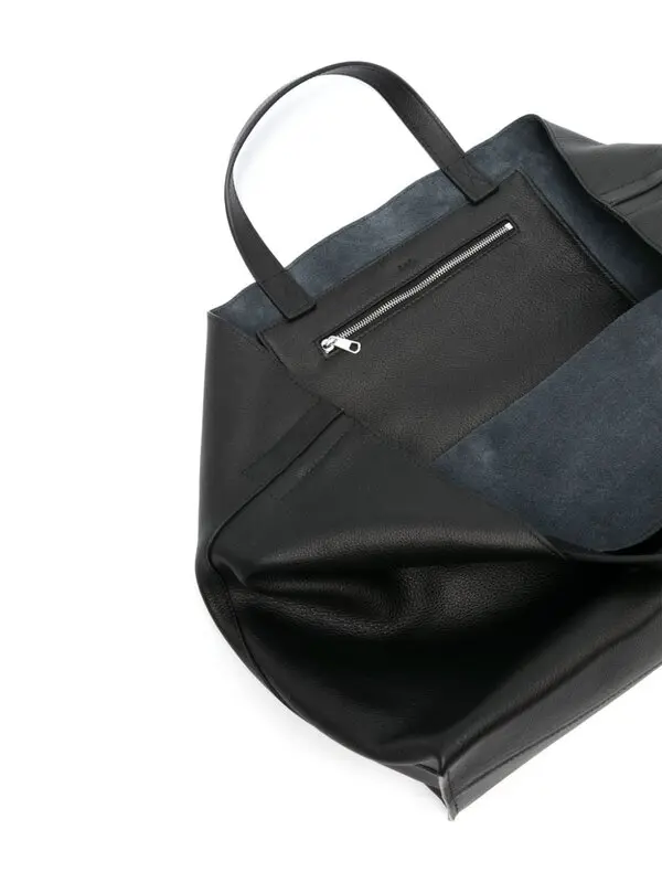 A.P.C. Cabas Maiko Horizontal Leather Tote Bag - Black | Editorialist