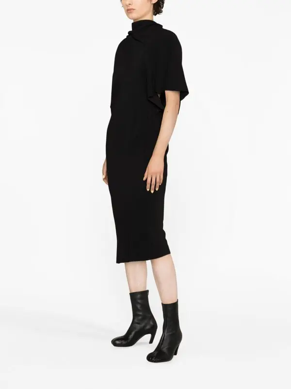 Rick Owens High-neck Midi Dress - Black