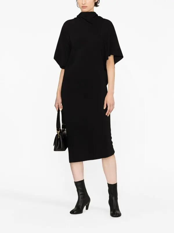 Rick Owens High-neck Midi Dress - Black