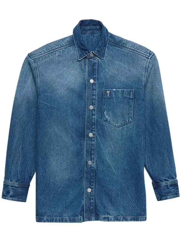 AMI Paris De Coeur Denim Jacket - Blue