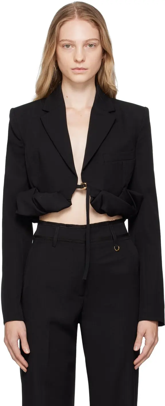 Jacquemus Le Chouchou La Veste Croissant Blazer 990 Black 75