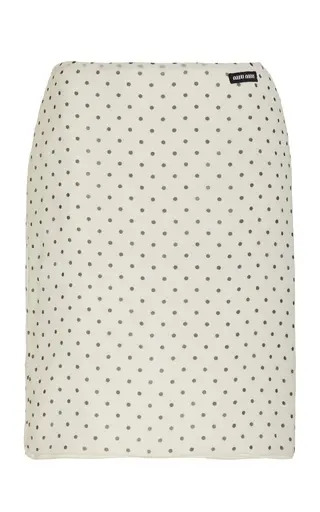 Miu Miu Silk Chiffon Midi Skirt - Black/White | Editorialist
