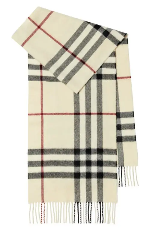 Burberry Giant Icon Check Cashmere Scarf - Stone