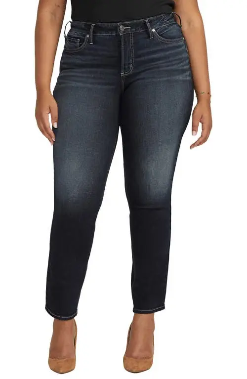 SILVER JEANS CO. Suki Curvy Fit Mid-rise Slim Straight Leg Jeans