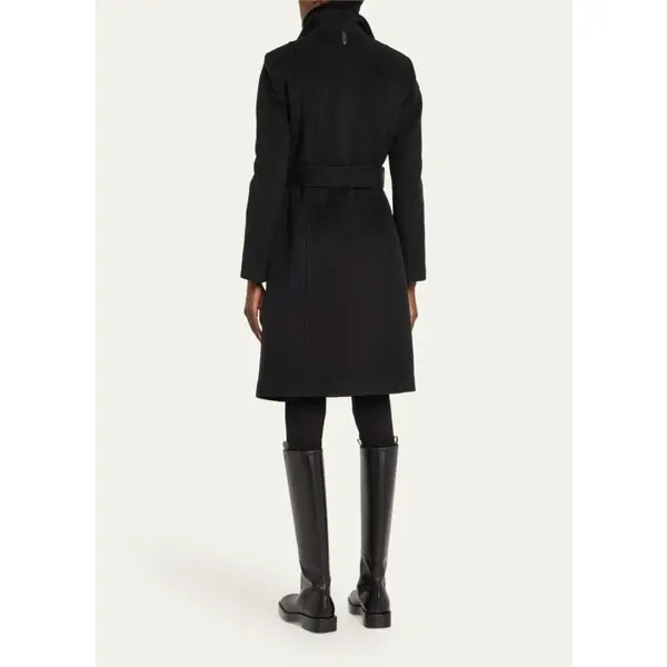 Mackage Norita Belted Wool Wrap Coat - Black
