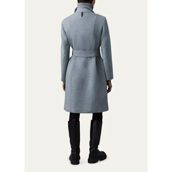 Mackage Norita Belted Wool Wrap Coat - Black