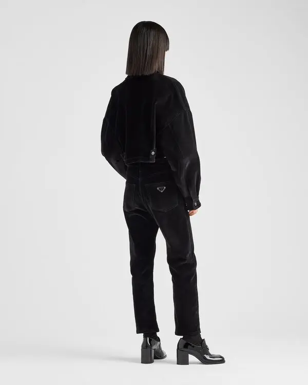 Prada Velvet Denim Blouson Jacket