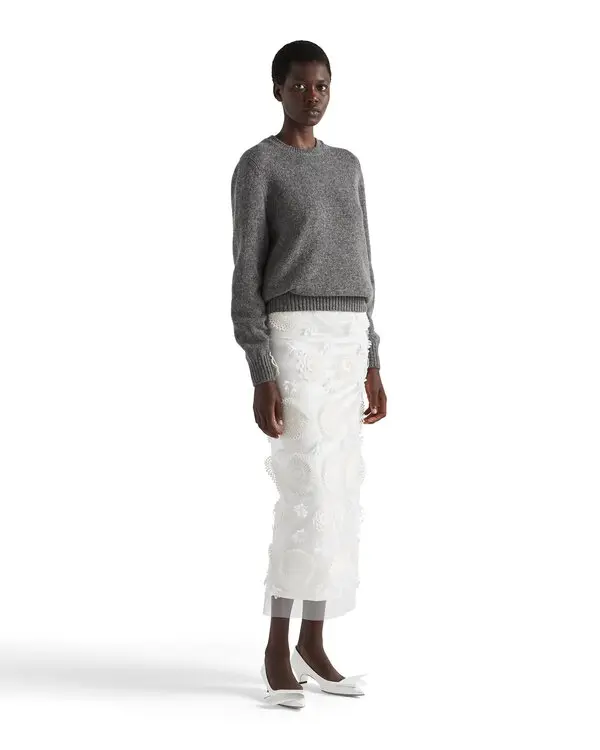 Prada Wool And Cashmere Crew-neck Sweater - Grey