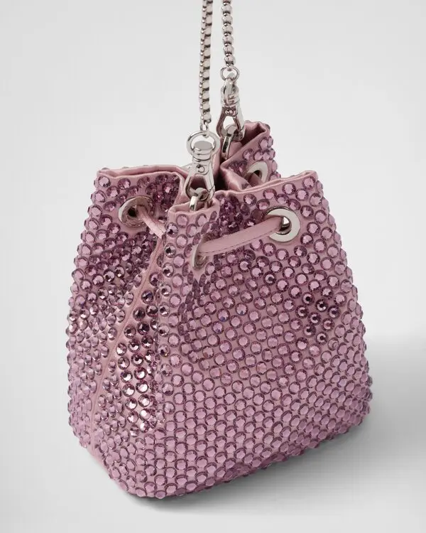 Bling Pinke Prada Tasche Prada Embellished Satin Mini Pouch