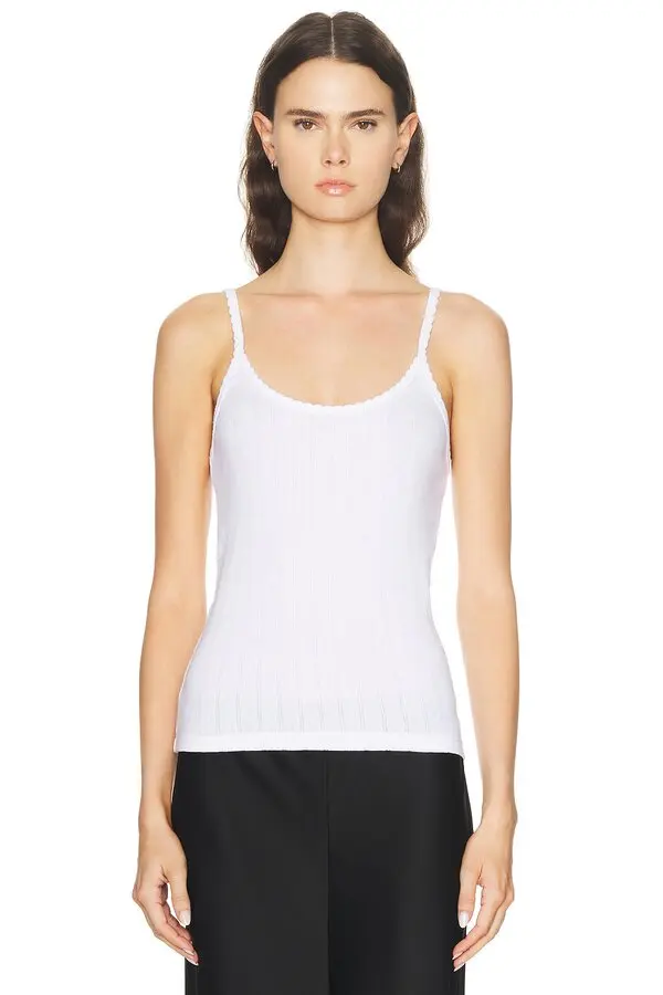 LESET Pointelle Classic Tank Top - White