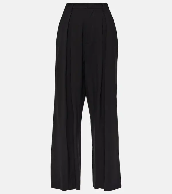 Giuseppe Di Morabito Wool-blend Wide-leg Pants - Black