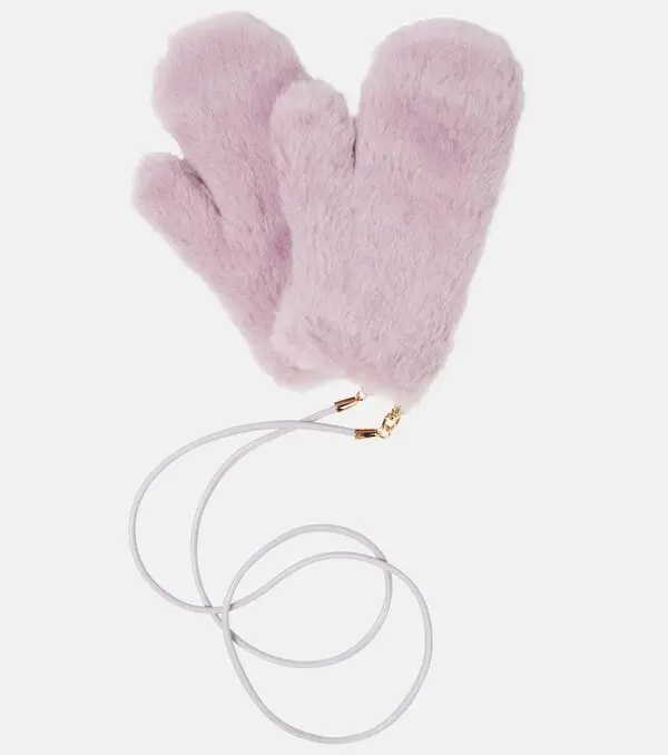 Max Mara Ombrato Teddy Mittens - Pink