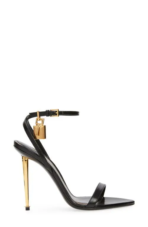 TOM FORD Padlock Pointy Toe Sandal - Black