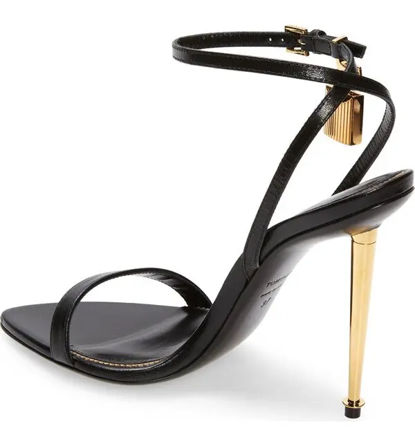 TOM FORD Padlock Pointy Toe Sandal - Black
