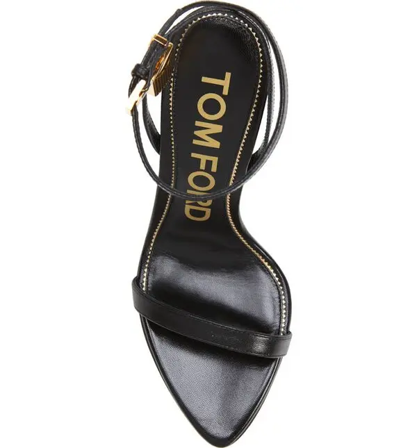 TOM FORD Padlock Pointy Toe Sandal - Black