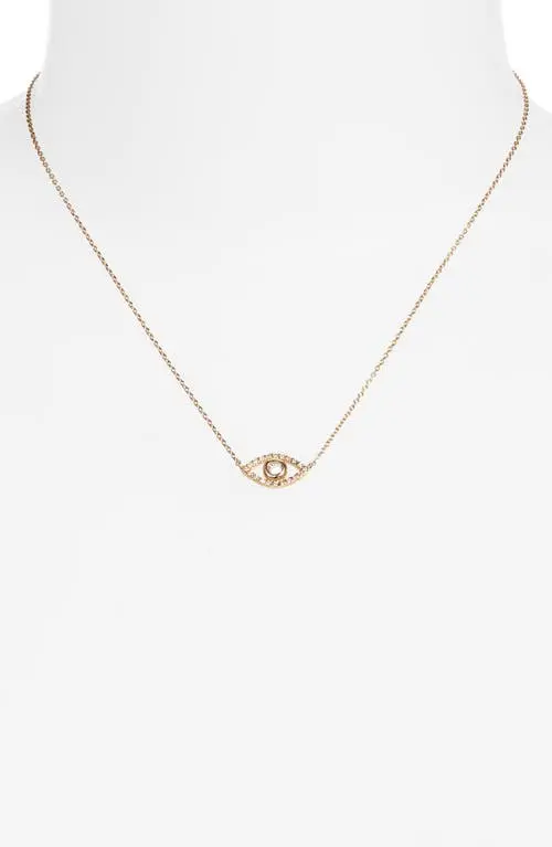 Anzie Evil Eye White Topaz & Diamond Pendant Necklace - Clear