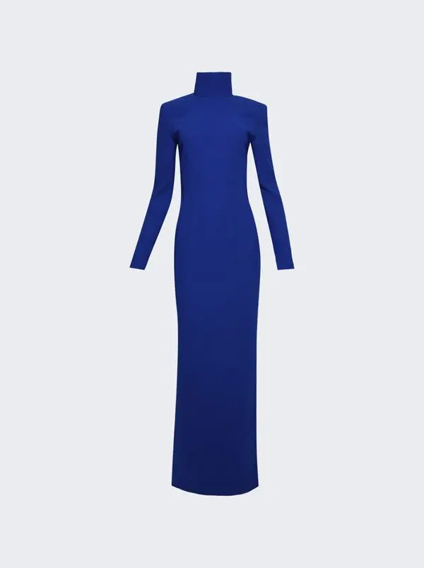 MONOT High Neck Backless Maxi Dress - Blue