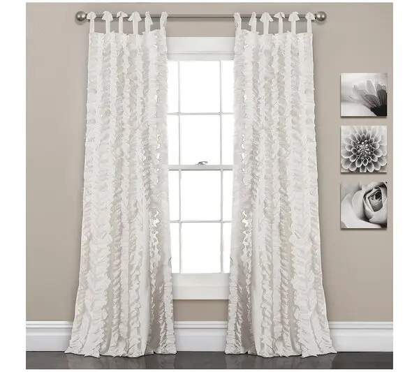 LUSH DECOR Sophia Ruffle Panels 40x95 Set By - One-color