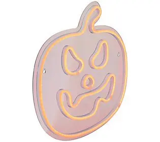 NORTHLIGHT 15' Neon Style Jack-o-lantern Window Silhouette