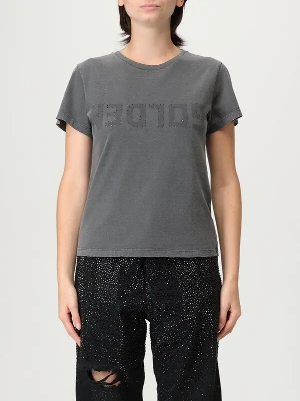 GOLDEN GOOSE Printed Logo Cotton T-shirt - Graphite